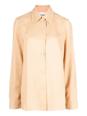 JIL SANDER Classic Collar Buttoned Blouse - Neutrals