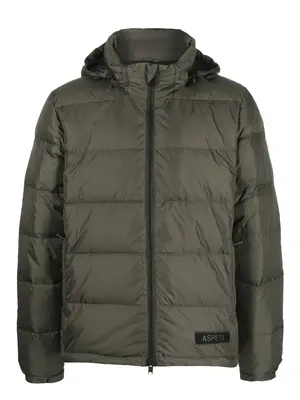 Aspesi Logo-patch Down Puffer Jacket - Green