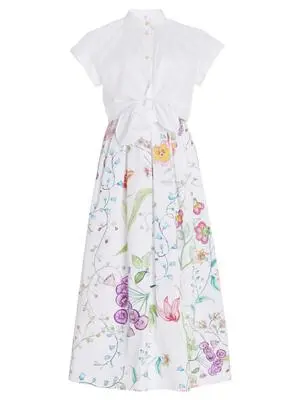 ROSIE ASSOULIN This Way That Way Cotton Midi Shirt Dress