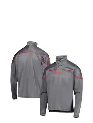 Adidas Nebraska Huskers Aeroready Knit Quarter-snap Jacket - Gray