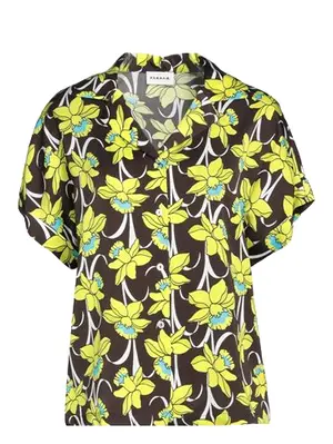 P.a.r.o.s.h Floral Print Satin Shirt - Brown