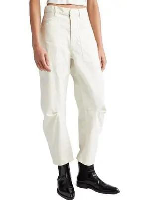 NILI LOTAN Nili Lotan Shon Stretch Cotton Pants Eggshell