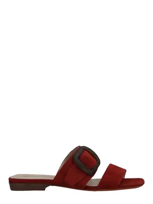 Santoni Leather Sandals Brick Red