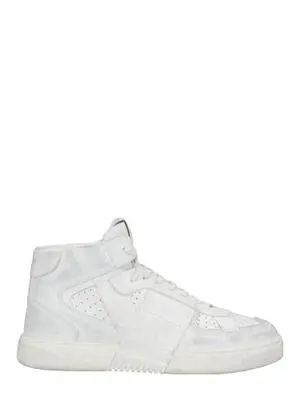 Valentino Garavani Sneakers Size Soft Leather, Textile Fibers - White