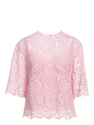 Dolce & Gabbana Woman Top Turquoise Size 6 Cotton, Viscose, Polyamide Pink