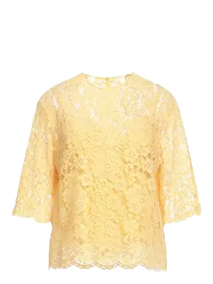 Dolce & Gabbana Woman Top Turquoise Size 6 Cotton, Viscose, Polyamide Yellow