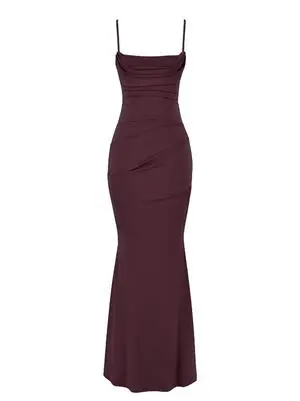 House Of Cb Milena Jersey Corset Maxi Dress - Dark Cherry