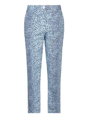 P.a.r.o.s.h Leopard-print Tapered Pants - Blue