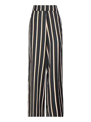 MARC ELLIS Striped Wide-leg Pants - Black