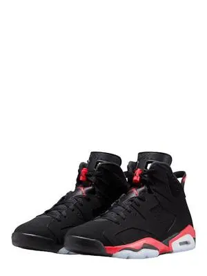 JORDAN Air 6 Retro High Top Sneaker - Black/light Crimson