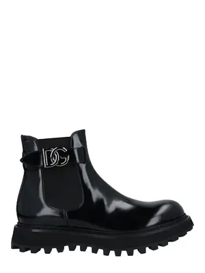 Dolce & Gabbana Ankle Boots In Leather - Black