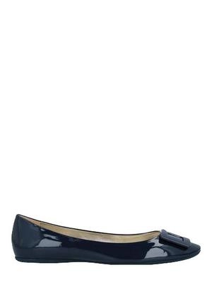 ROGER VIVIER Ballerinas In Leather - Midnight Blue