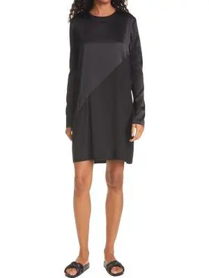 ATM Anthony Thomas Melillo Long Sleeve Stretch Silk Minidress - Black