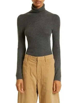 NILI LOTAN Lynnette Cashmere Turtleneck Sweater - Charcoal