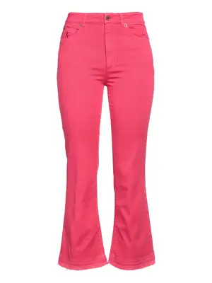 AVANTGAR DENIM BY EUROPEAN CULTURE Woman Pants Pink Size 27 Cotton, Polyester, Elastane Fuchsia