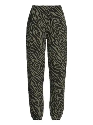 Dundas Zebra Print Tapered Sweatpants - Green