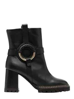 See By Chloé 100mm Leather Ankle Boots - Black