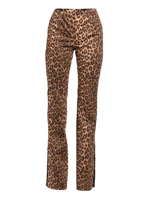Blumarine Flared Leopard Print Pants - Brown