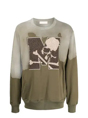 MASTERMIND WORLD Skull-print Crew-neck Sweatshirt - Green