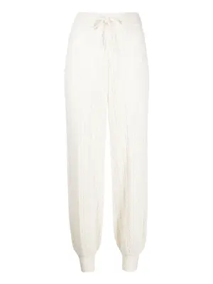 MADELEINE THOMPSON Lily Cable-knit Trousers - White