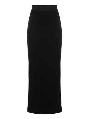 Dolce & Gabbana Logo-waistband Bodycon Midi Skirt - Black