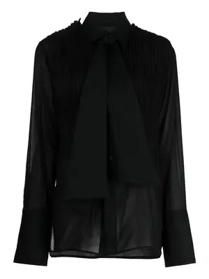 Yohji Yamamoto Pussy-bow Collar Blouse - Black