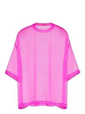 Valentino Garavani Crew Neck Chiffon Top - Pink