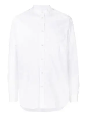 JIL SANDER Stand-collar Cotton Shirt - White