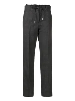 Sacai Drawstring-fastening Straight-leg Trousers - Grey