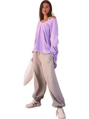 Free People FP Movement Throw On Layer Top Summer Lilac