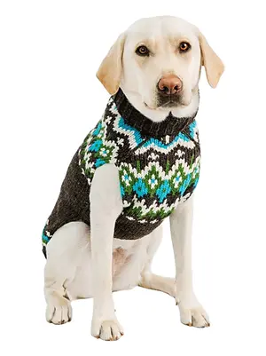 CHILLY DOG Fairisle Dog Sweater - Grey