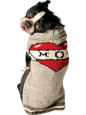 CHILLY DOG Tattoo Mom Dog Sweater - Grey