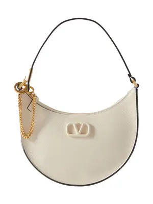 Valentino Garavani Vlogo Mini Textured-leather Shoulder Bag - Ivory