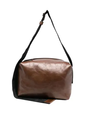 UMA WANG Embossed-logo Shoulder Bag - Brown