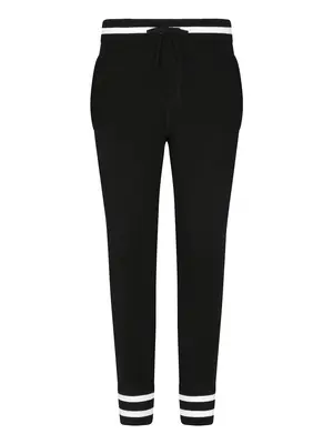 Dolce & Gabbana Embroidered Wool Track Pants - Black