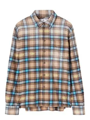 Off-White Check-print Long-sleeve Shirt - Brown