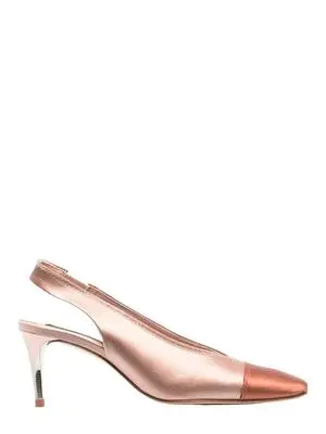PEDRO GARCIA Metallic Slingback 75mm Pumps - Pink