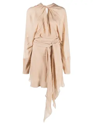 MAISON MARGIELA Draped Silk Minidress - Neutrals