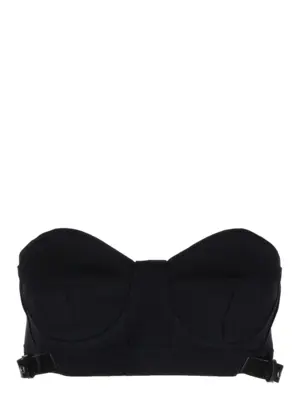 Rokh Belt-strap Detailed Cropped Top - Black