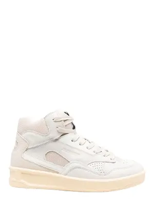 JIL SANDER Basket Mid Leather Sneakers - Neutrals