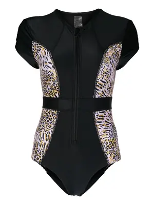 DUSKII Duskii Leopard-print Cap-sleeve Spring Suit