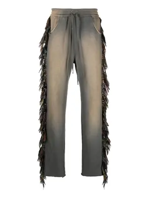 Alchemist Fringed-trim Track Pants - Grey