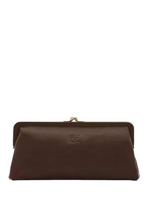 Il Bisonte Manuela Leather Clutch Bag - Caffe