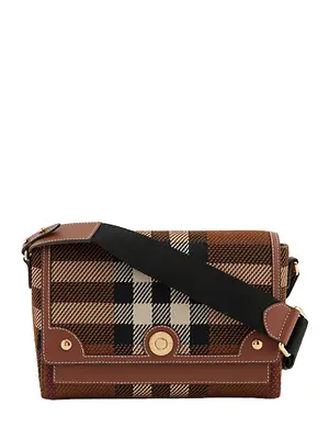 Burberry Checked Woven Cross-body Bag - Dark Birch Brown