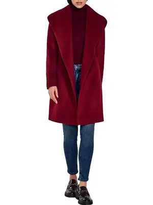 Sentaler Shawl Collar Alpaca And Wool Coat - Garnet Red