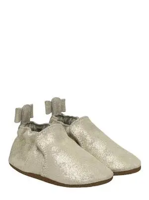 Robeez® Metallic Bow Crib Shoe - Gold Shimmer