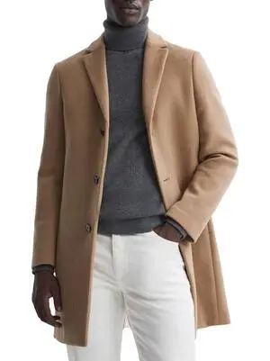 REISS Gable Wool-blend Overcoat - Camel