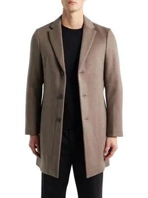 REISS Gable Wool-blend Overcoat - Mouse Melange