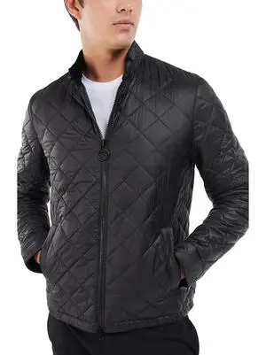 Barbour Harrington Quilted Jacket - Black/grey Stone Tartan