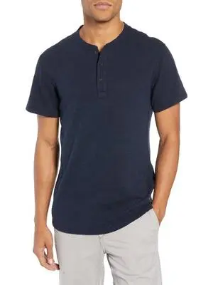 Rag & Bone Classic Short Sleeve Henley - Deep Navy